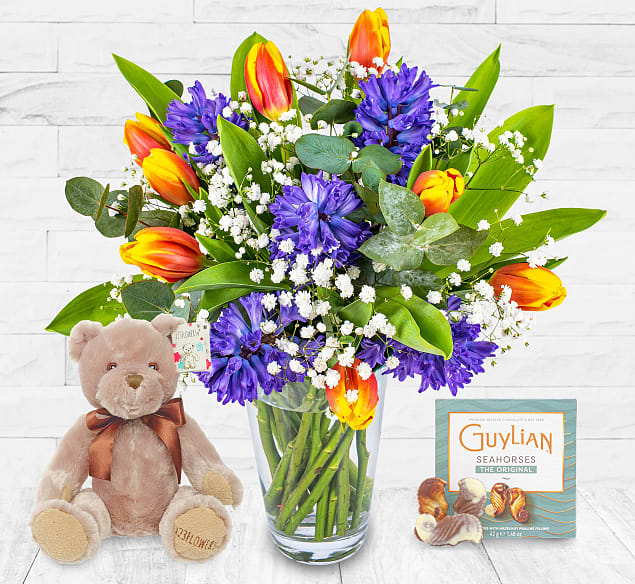 Hyacinths and Tulips Cuddle Bundle | 123 Flowers